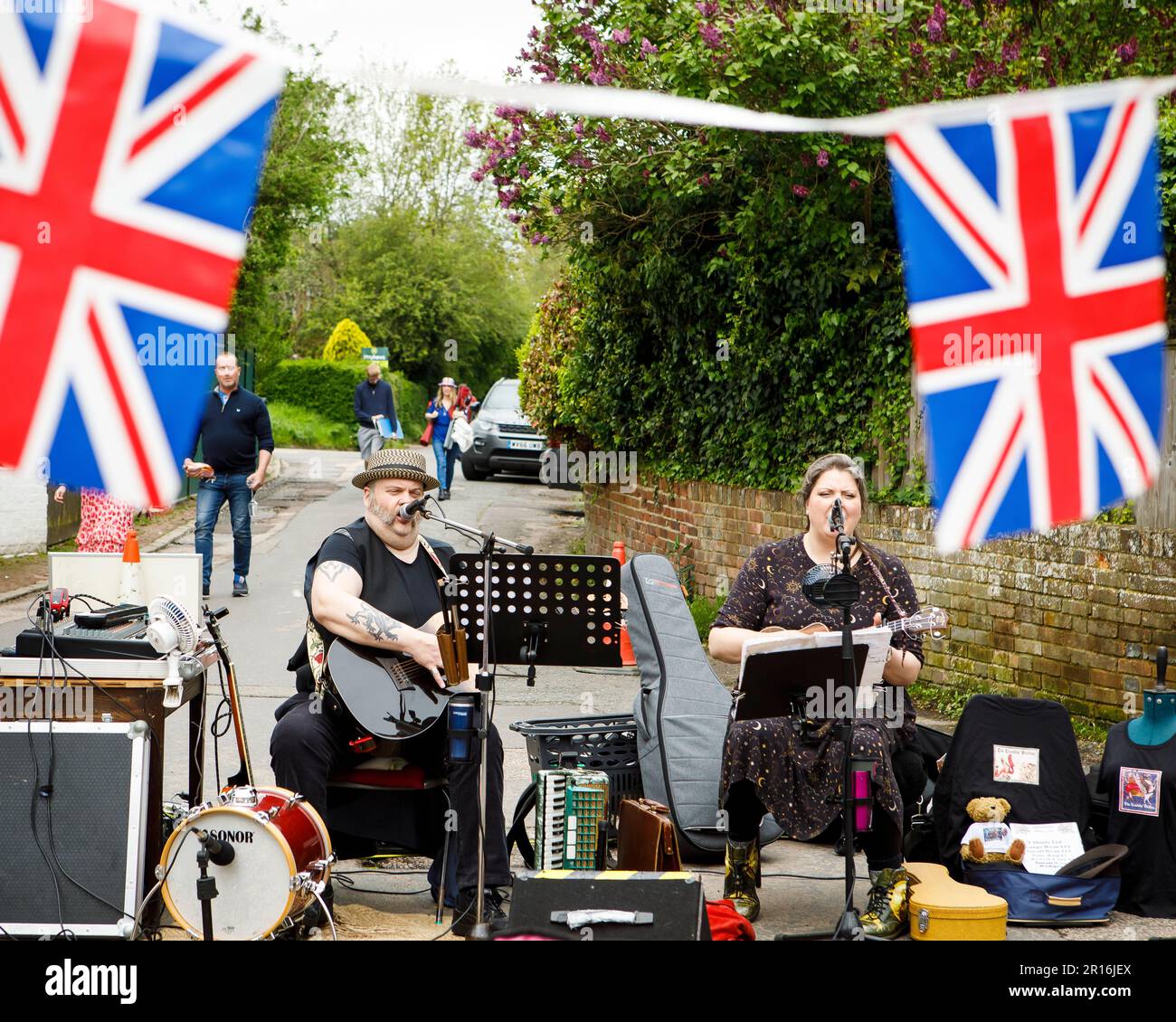 King Charles III Coronation Street Party in Cowden Village, Kent Stock ...