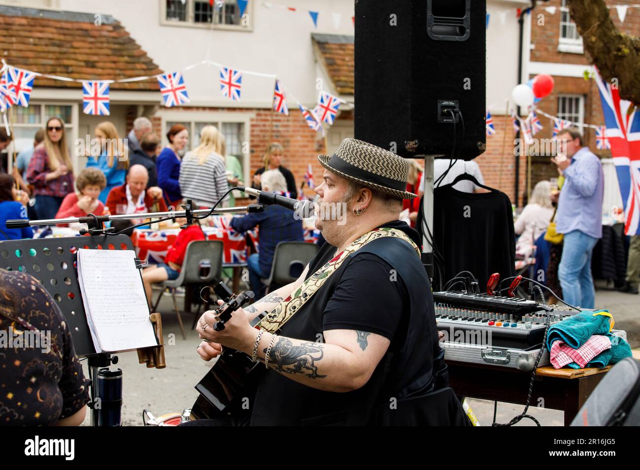 King Charles III Coronation Street Party in Cowden Village, Kent Stock ...