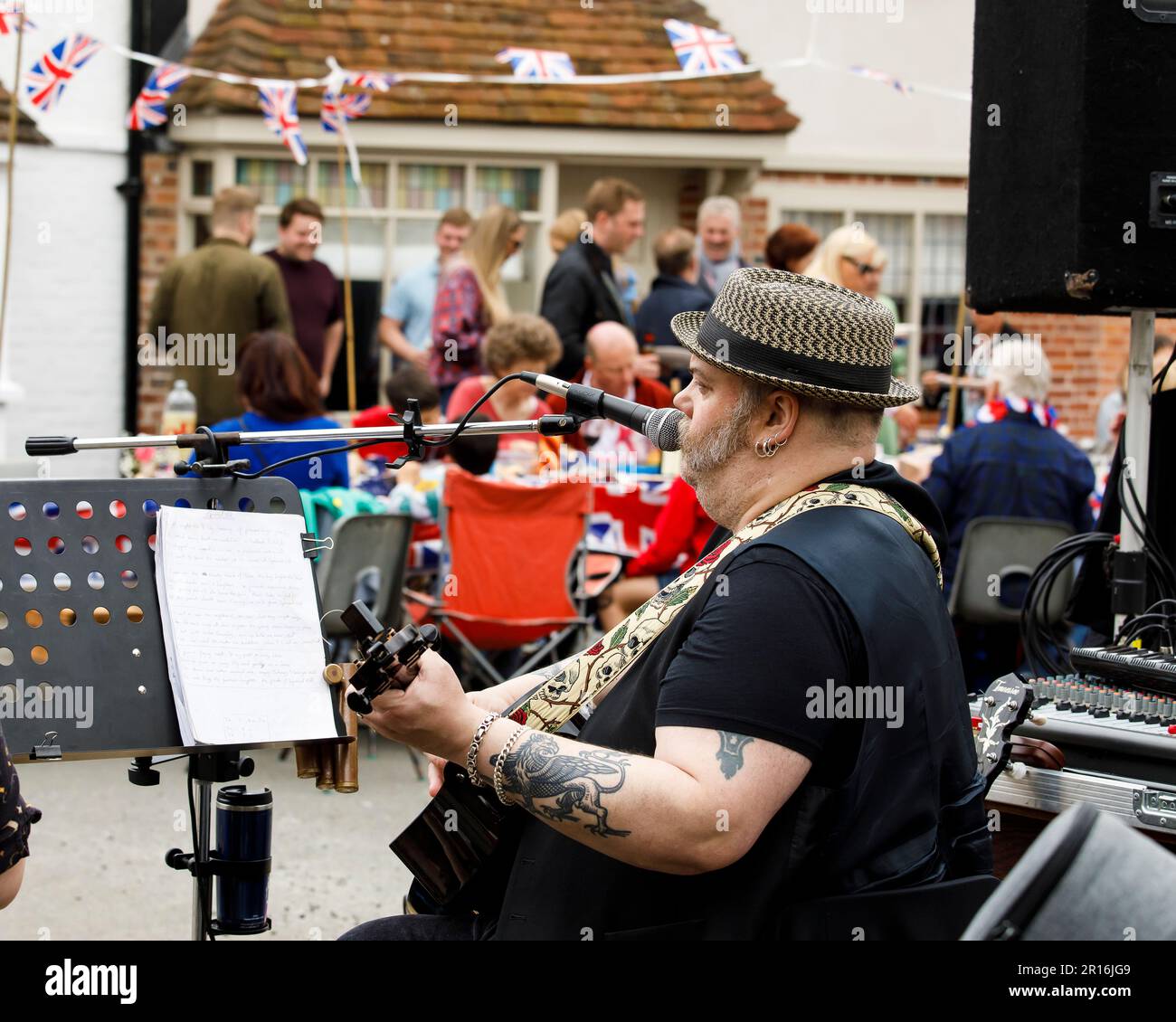 King Charles III Coronation Street Party in Cowden Village, Kent Stock ...