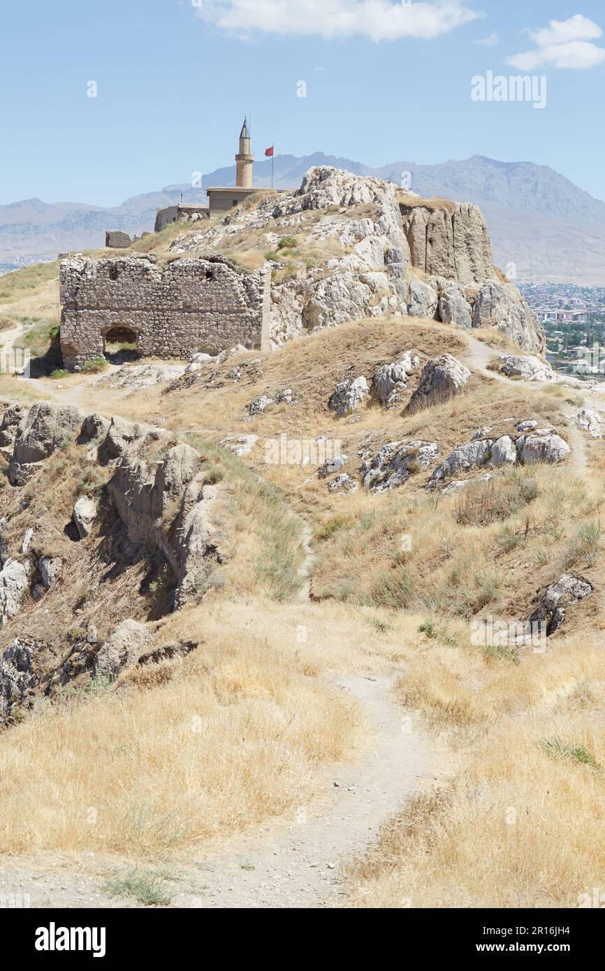 Van Castle in Van, Turkey was the headquarters of the Urartians, a ...