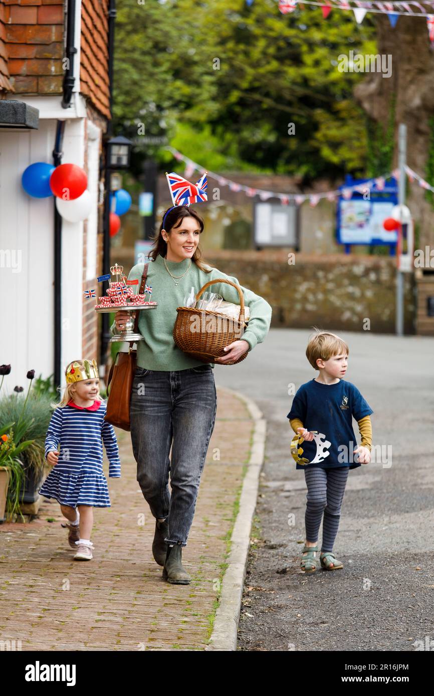King Charles III Coronation Street Party in Cowden Village, Kent Stock ...
