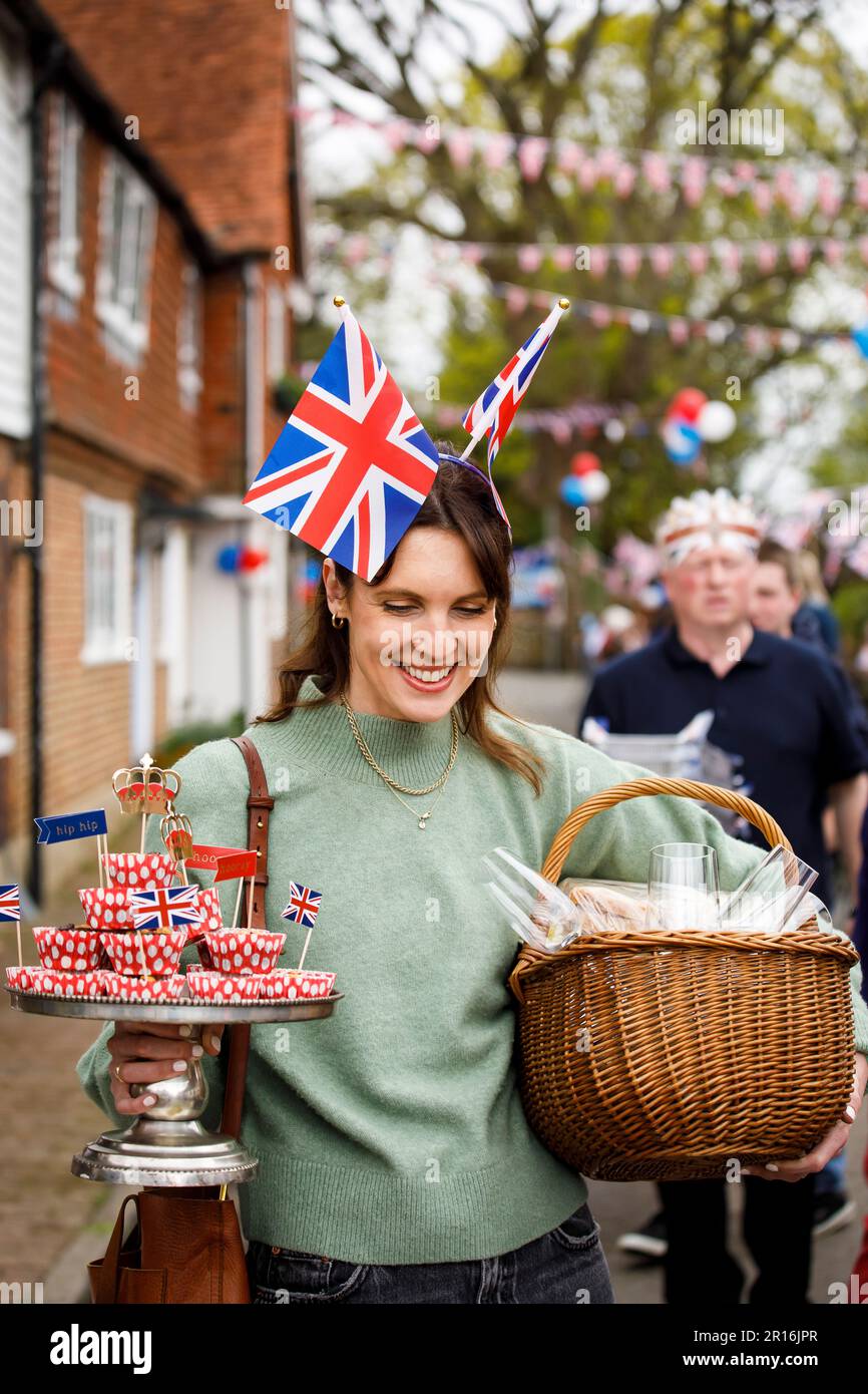 King Charles III Coronation Street Party in Cowden Village, Kent Stock ...