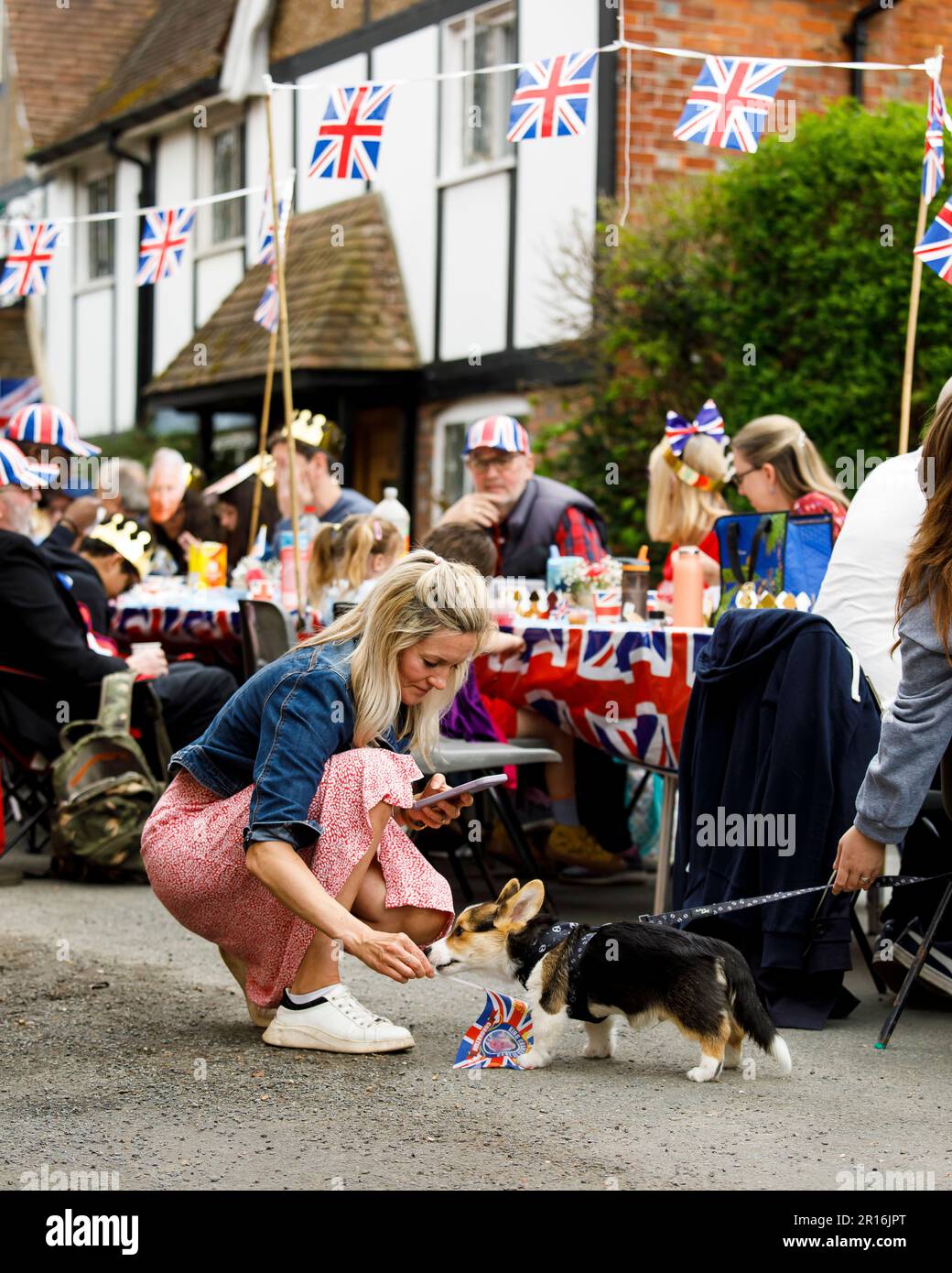 King Charles III Coronation Street Party in Cowden Village, Kent Stock ...