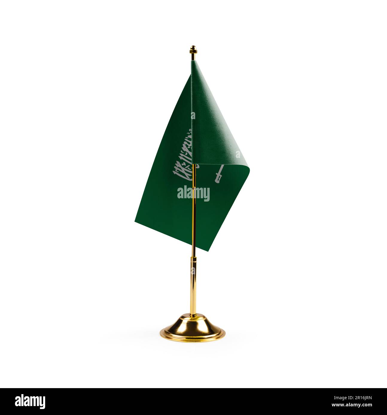 Small national flag of the Saudi Arabia on a white background Stock ...