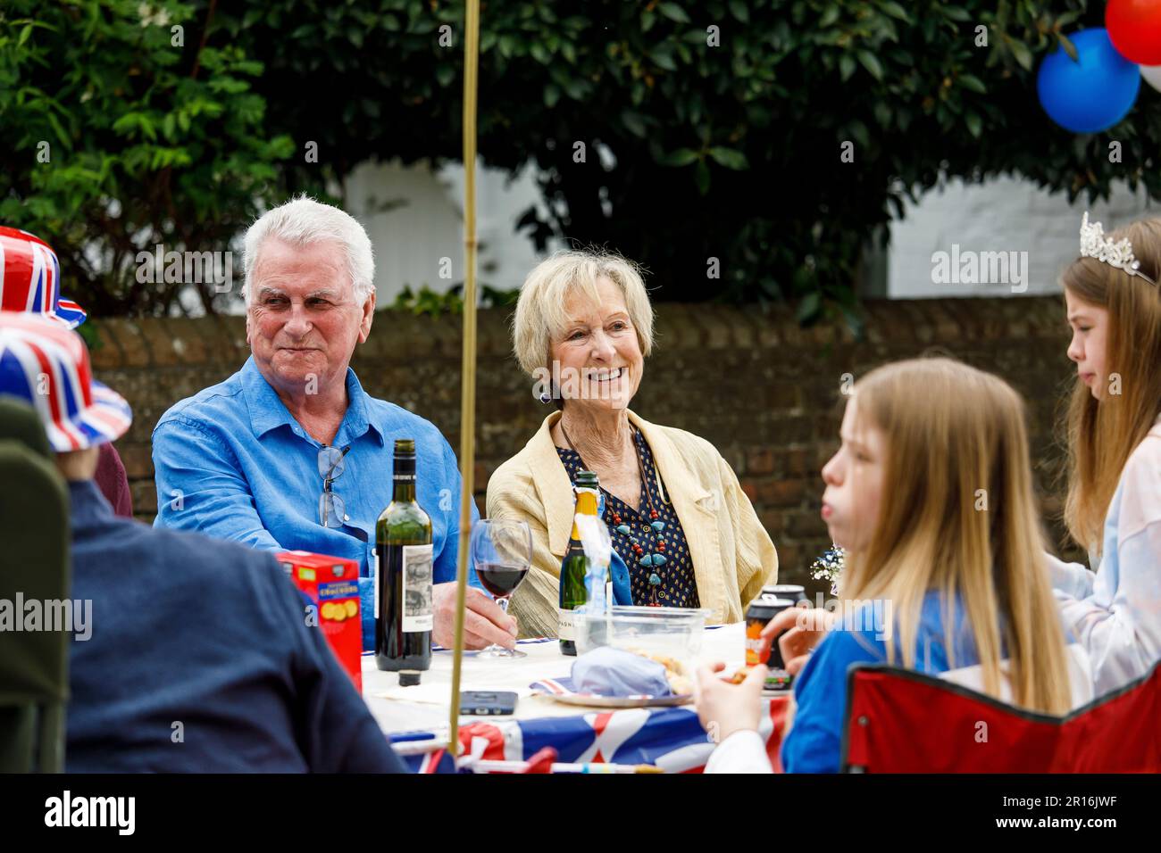 King Charles III Coronation Street Party in Cowden Village, Kent Stock ...