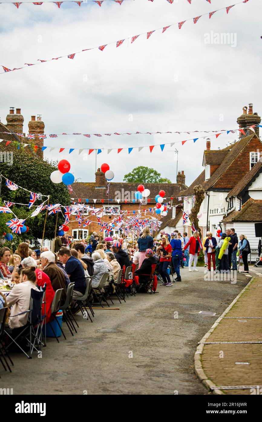 King Charles III Coronation Street Party in Cowden Village, Kent Stock ...