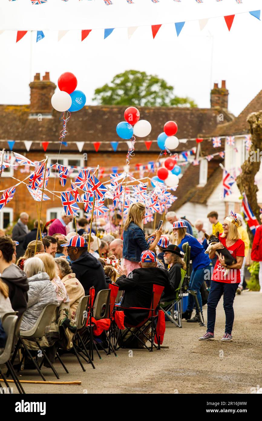 King Charles III Coronation Street Party in Cowden Village, Kent Stock ...