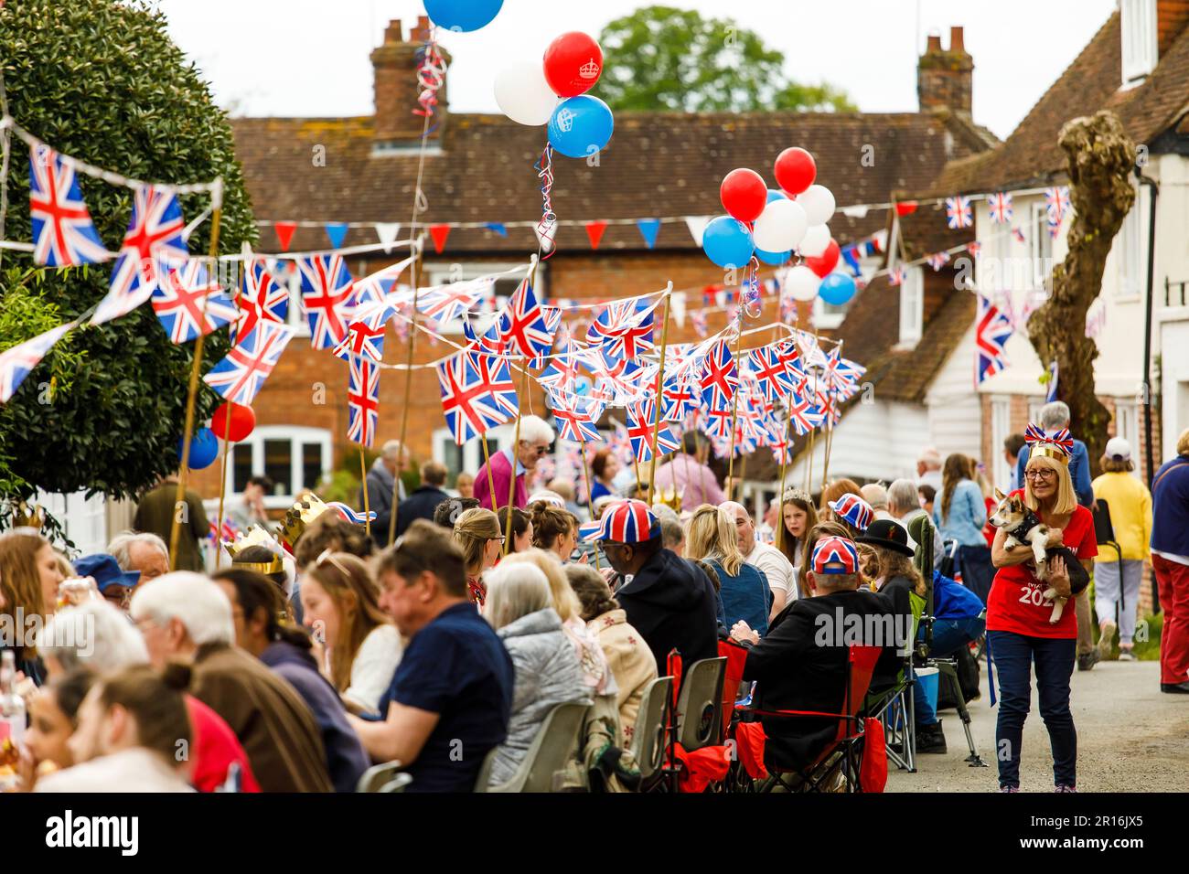 King Charles III Coronation Street Party in Cowden Village, Kent Stock ...