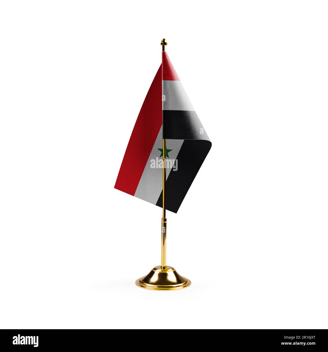Small national flag of the Syria on a white background Stock Photo - Alamy