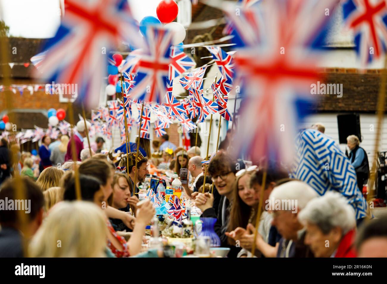 King Charles III Coronation Street Party in Cowden Village, Kent Stock ...
