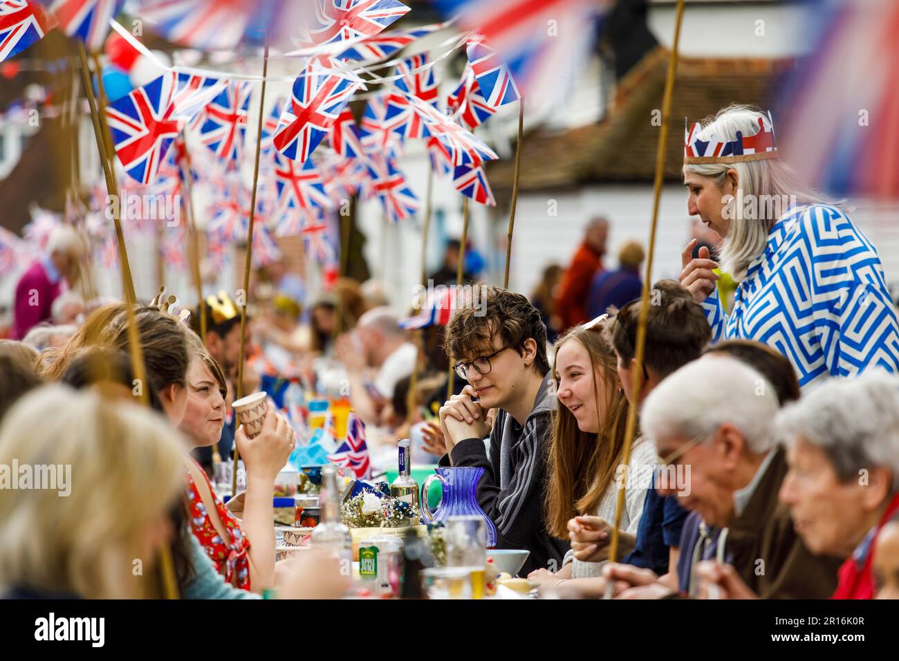 King Charles III Coronation Street Party in Cowden Village, Kent Stock ...