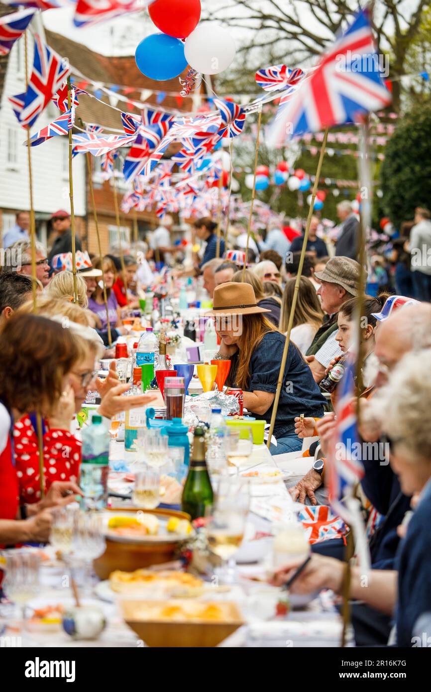 King Charles III Coronation Street Party in Cowden Village, Kent Stock ...