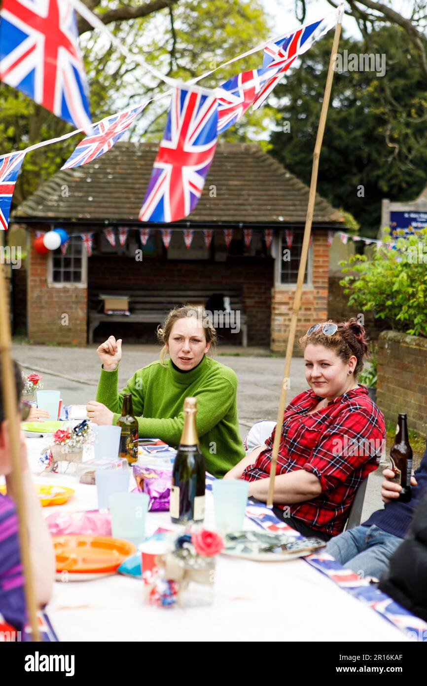 King Charles III Coronation Street Party in Cowden Village, Kent Stock ...