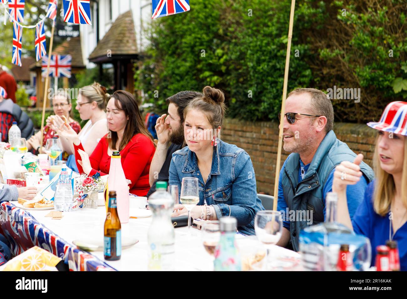 King Charles III Coronation Street Party in Cowden Village, Kent Stock ...