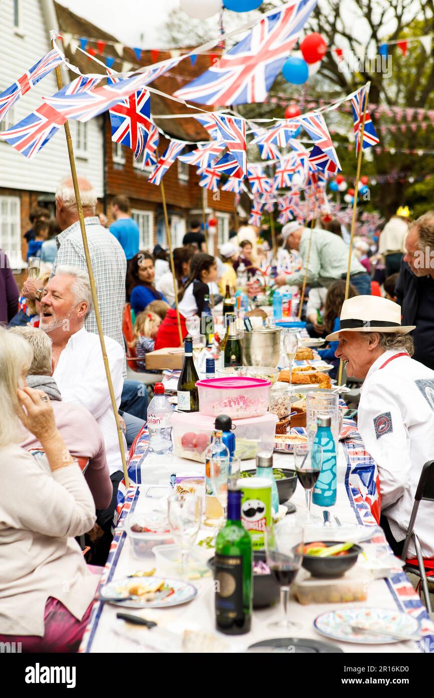King Charles III Coronation Street Party in Cowden Village, Kent Stock ...