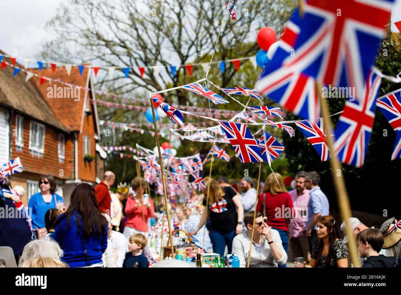 King Charles III Coronation Street Party in Cowden Village, Kent Stock ...