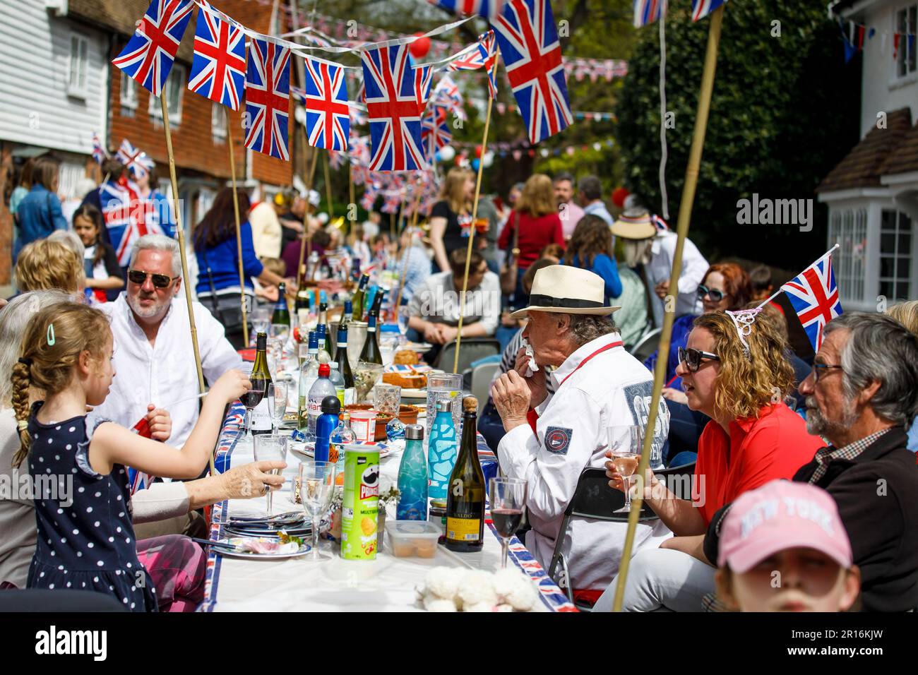 King Charles III Coronation Street Party in Cowden Village, Kent Stock ...