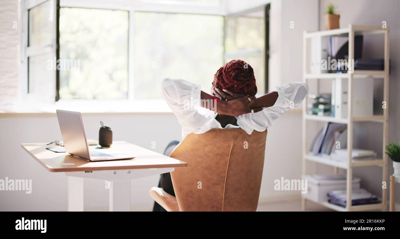 Open Window In Office. Breathing Fresh Air And Relaxing Stock Photo - Alamy