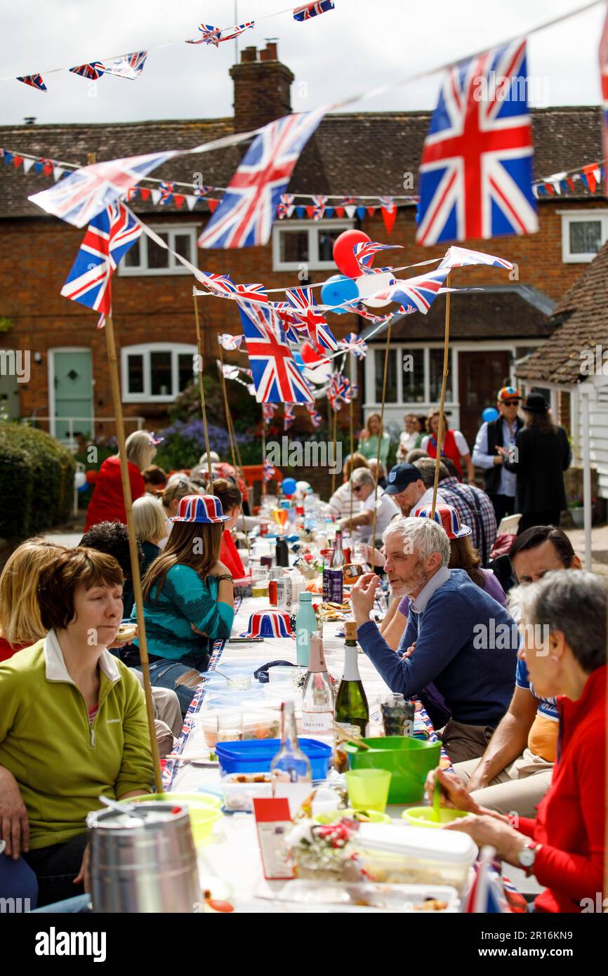King Charles III Coronation Street Party in Cowden Village, Kent Stock ...