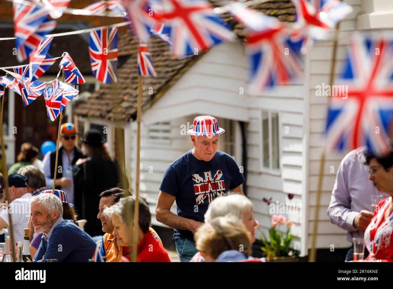 King Charles III Coronation Street Party in Cowden Village, Kent Stock ...
