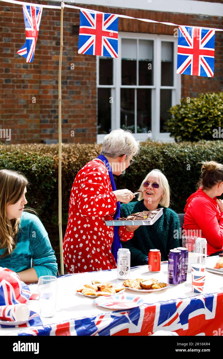 King Charles III Coronation Street Party in Cowden Village, Kent Stock ...