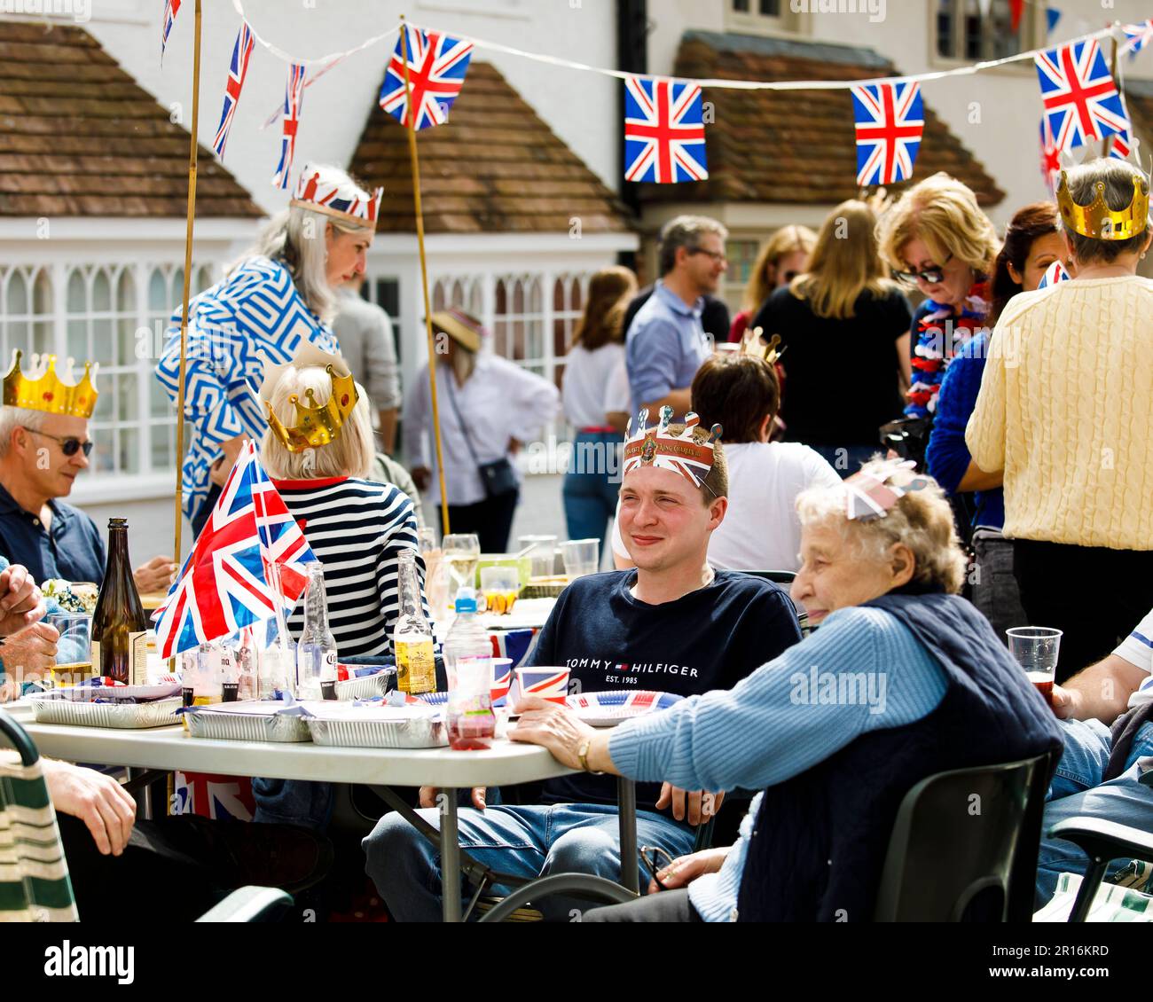 King Charles III Coronation Street Party in Cowden Village, Kent Stock ...