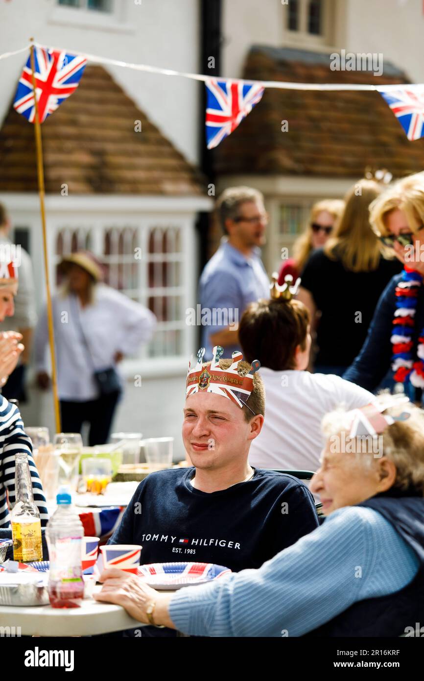 King Charles III Coronation Street Party in Cowden Village, Kent Stock ...
