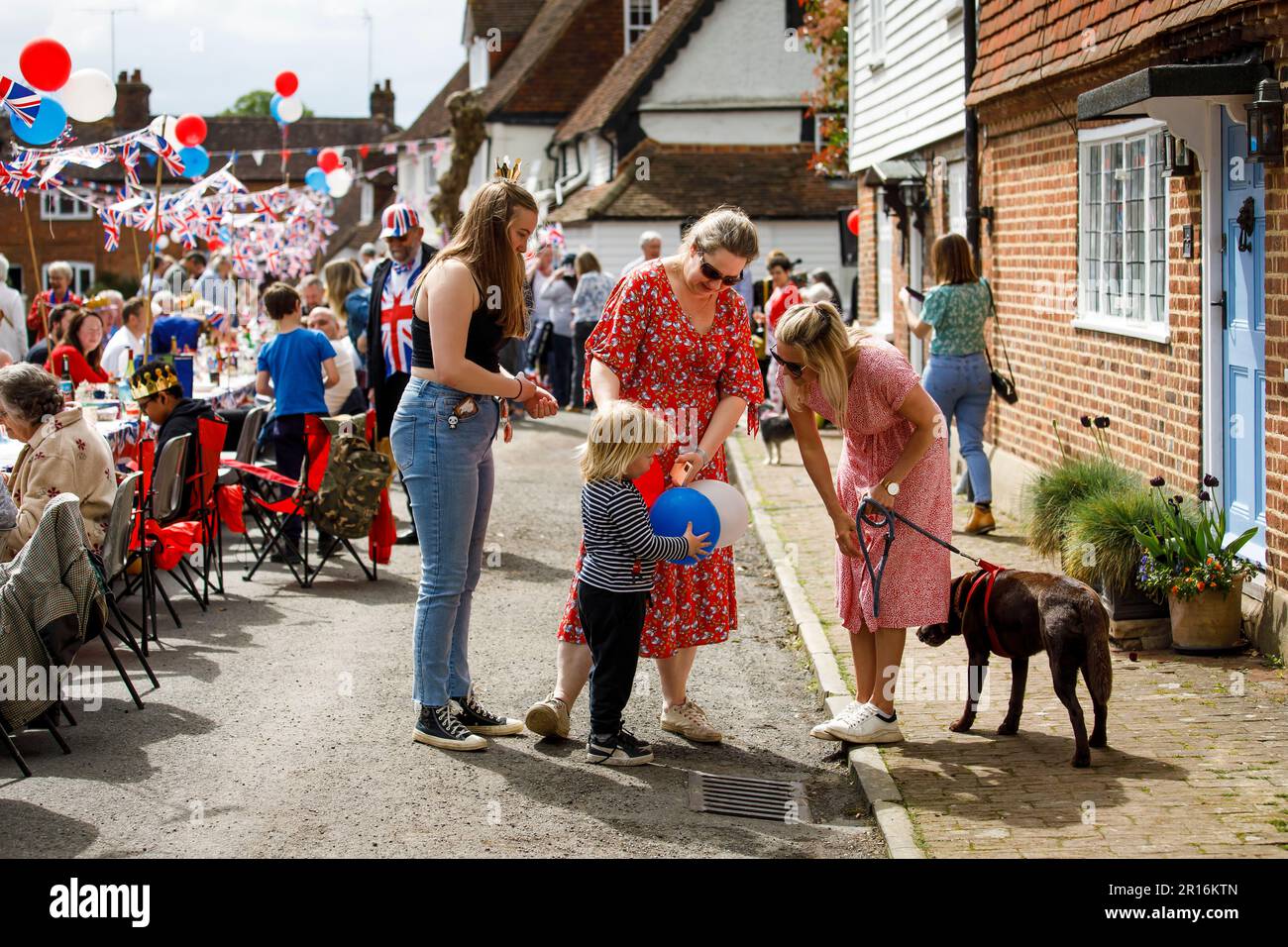 King Charles III Coronation Street Party in Cowden Village, Kent Stock ...