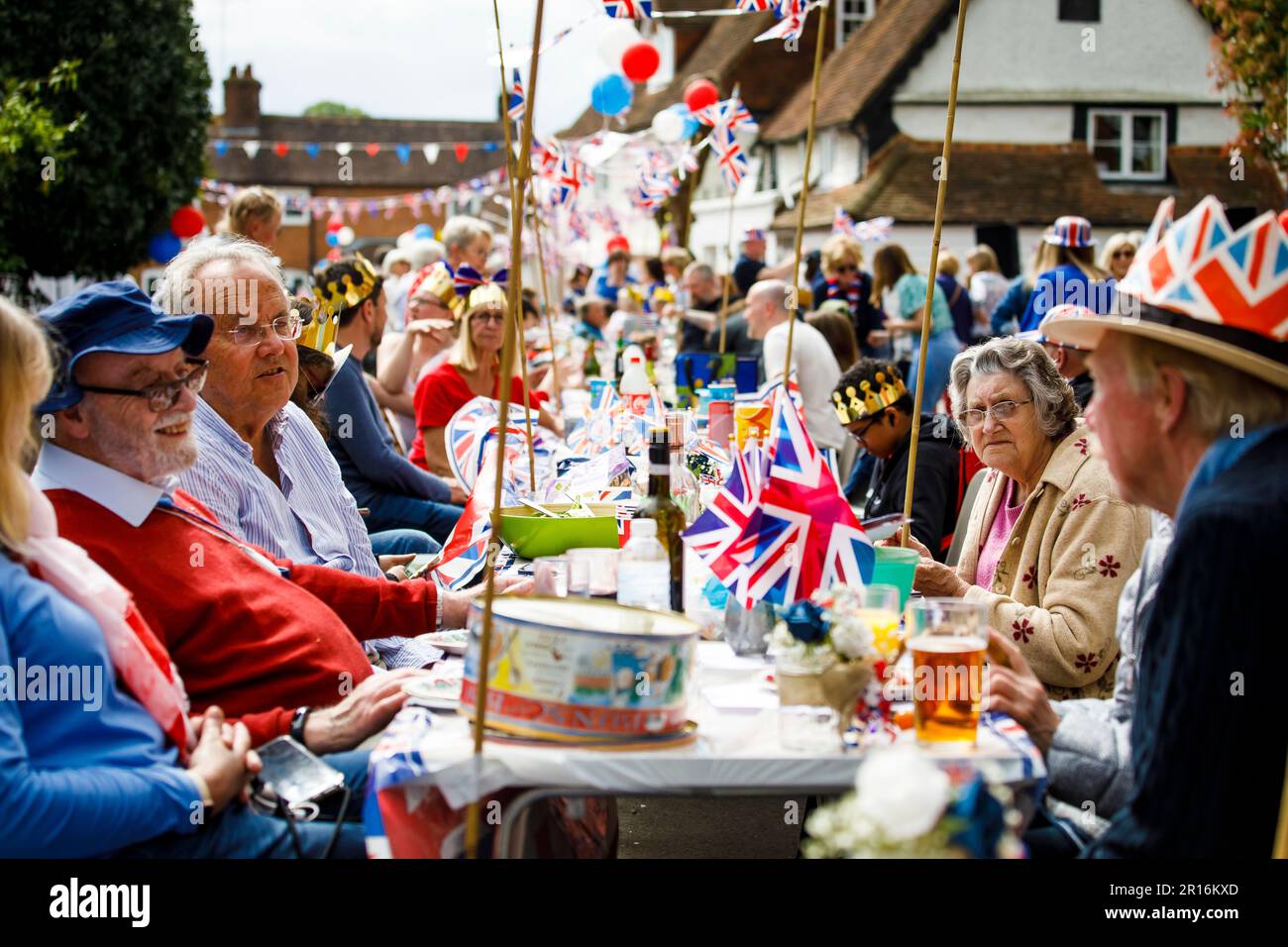 King Charles III Coronation Street Party in Cowden Village, Kent Stock ...
