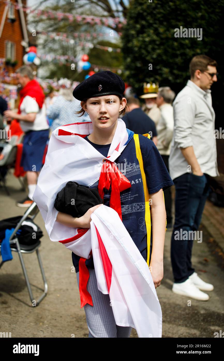 King Charles III Coronation Street Party in Cowden Village, Kent Stock ...