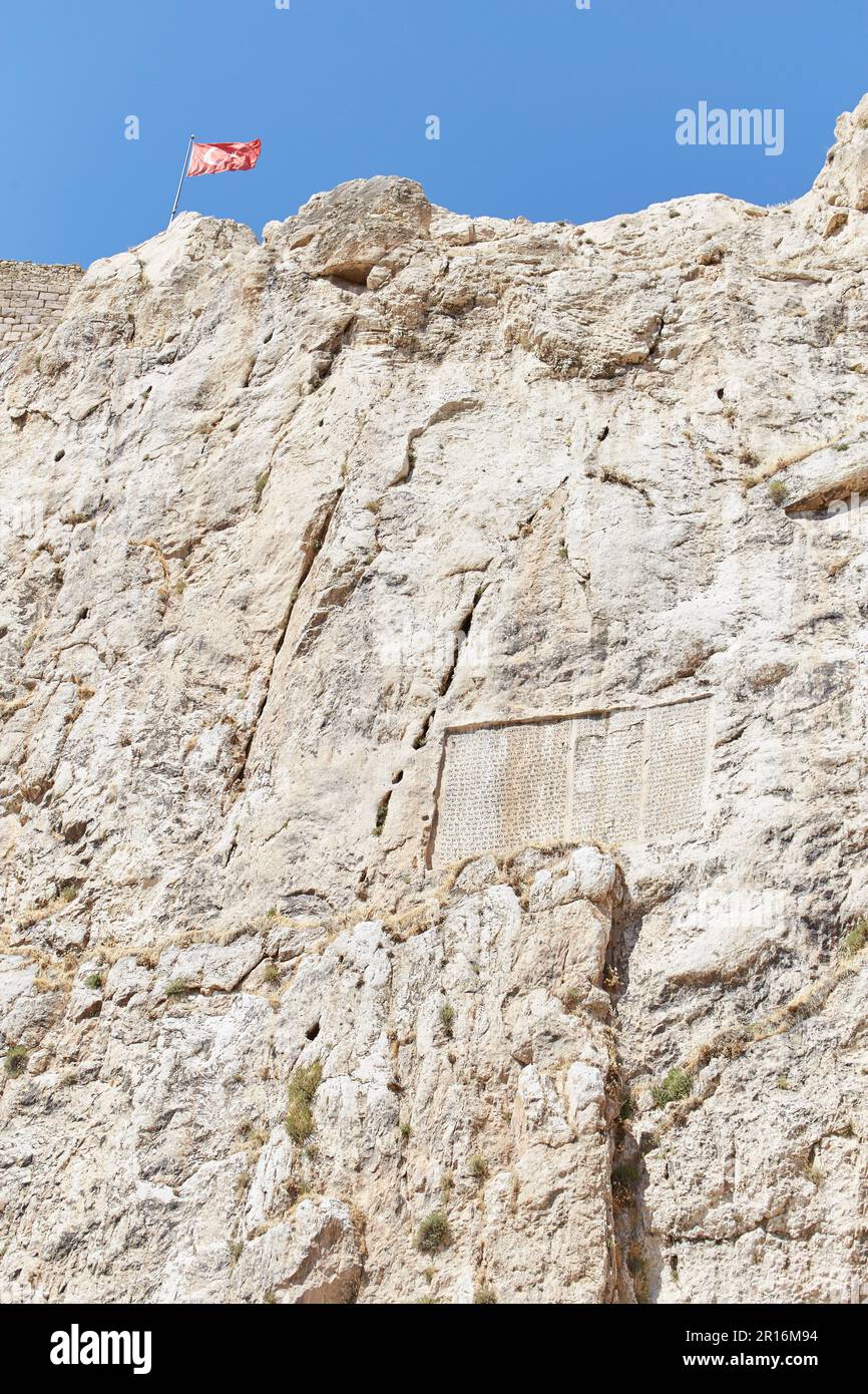 An inscription on the rockface of Van Castle left by legendary monarch ...