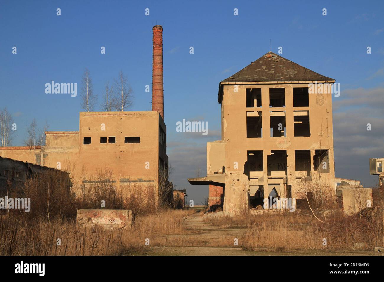 ruins of old factory as old industrial architecture Stock Photo - Alamy