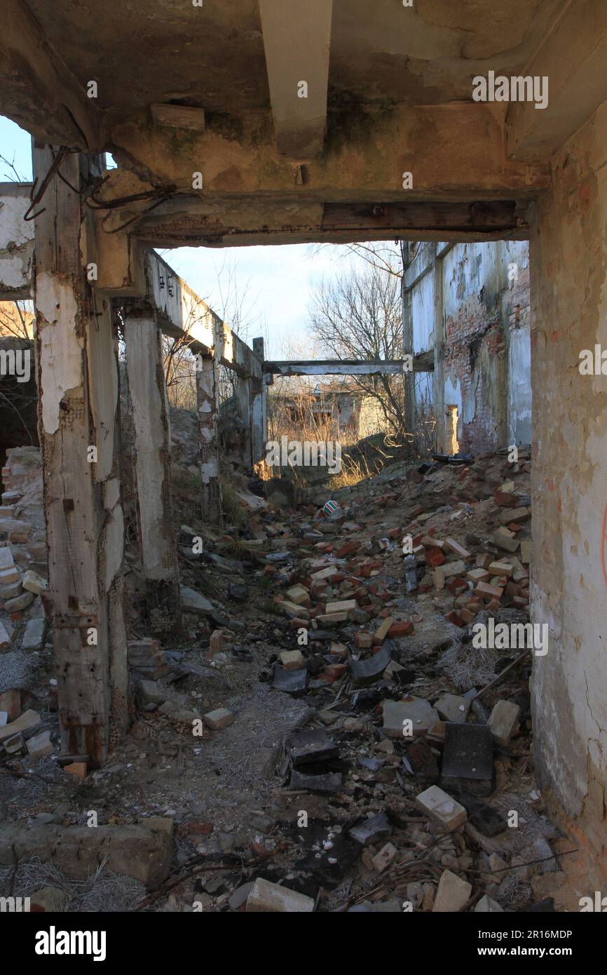 ruins of old factory as old industrial architecture Stock Photo - Alamy