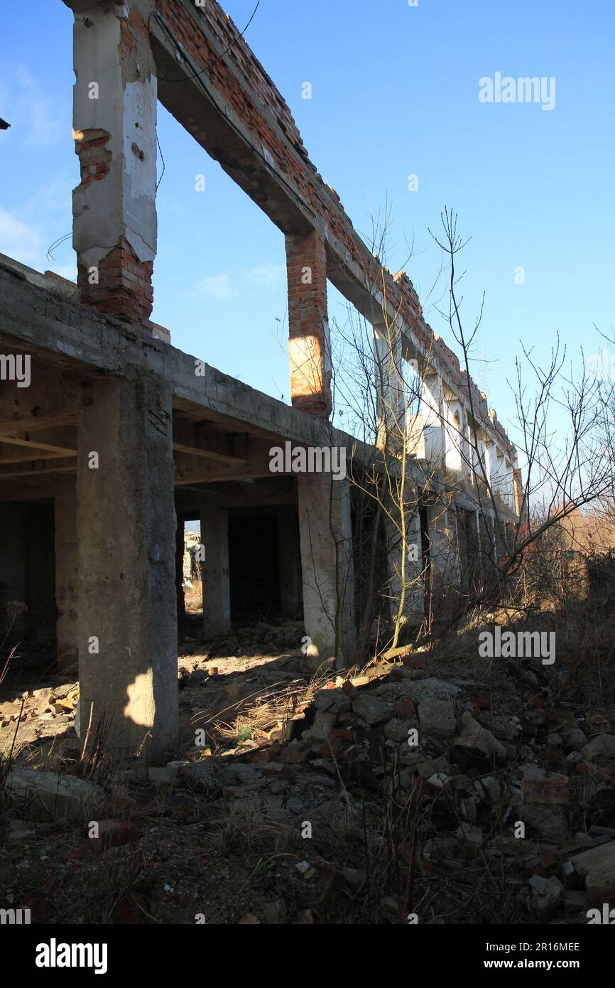 ruins of old factory as old industrial architecture Stock Photo - Alamy