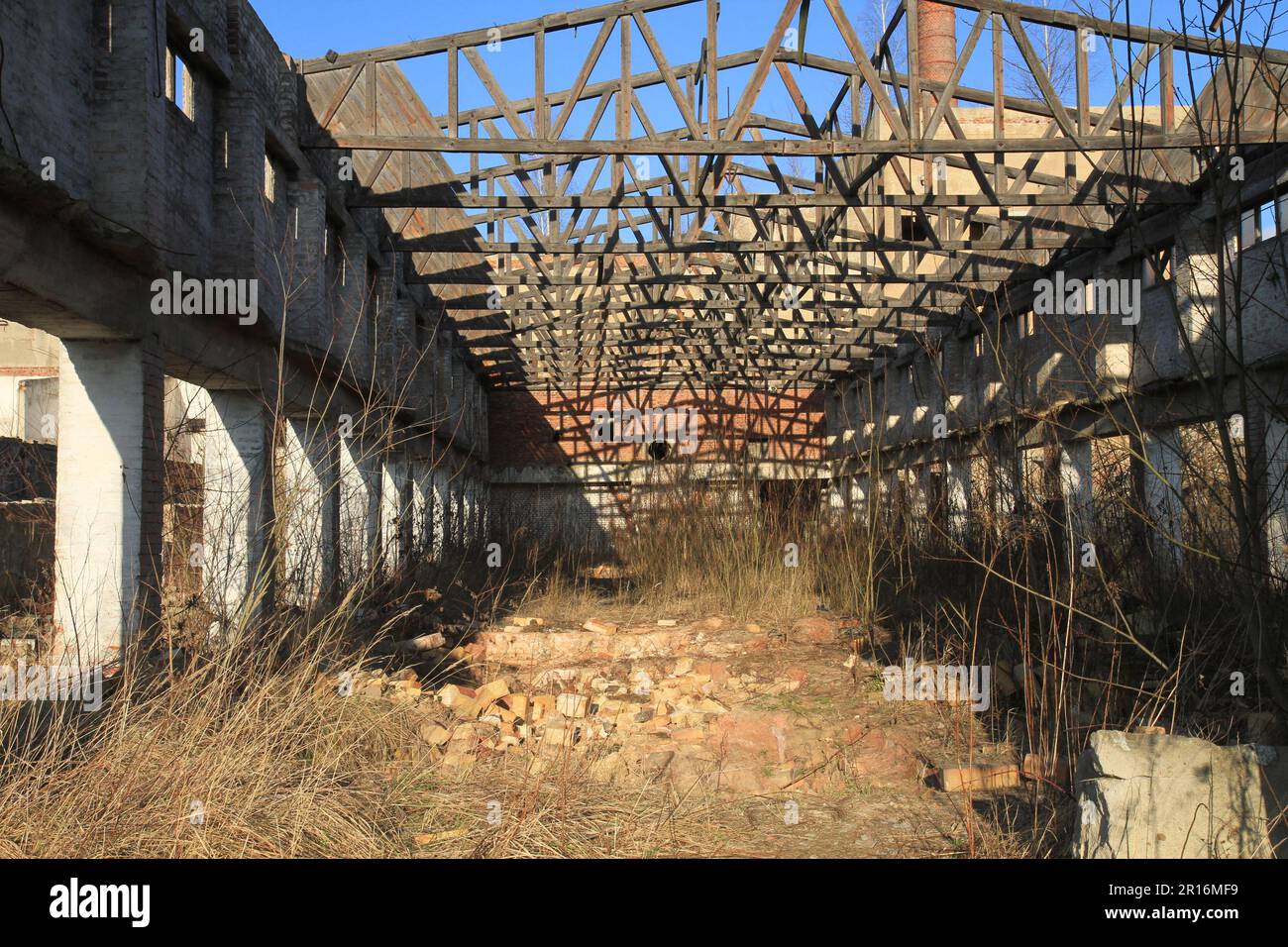 ruins of old factory as old industrial architecture Stock Photo - Alamy