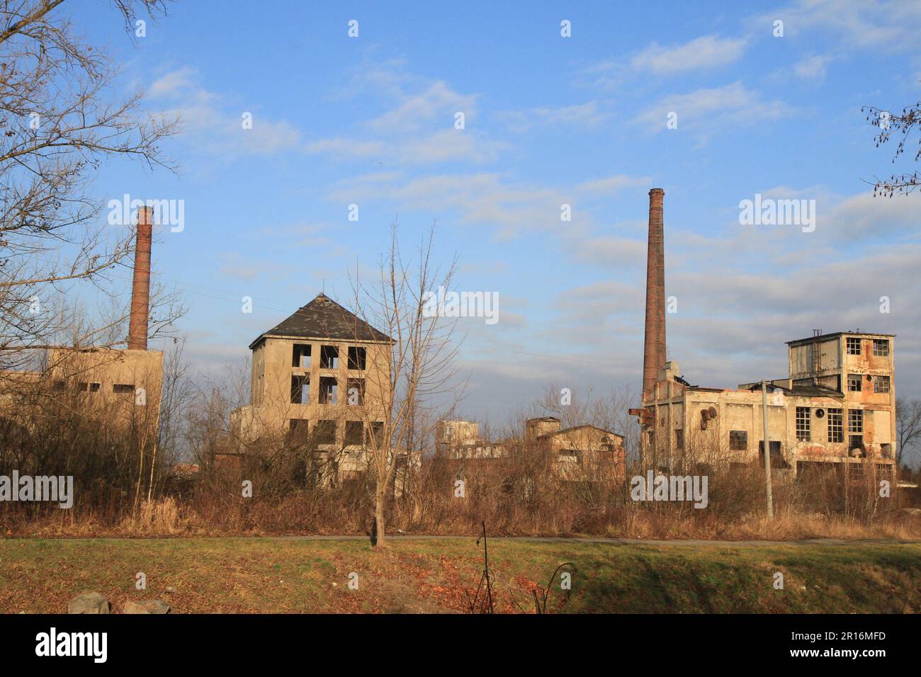 ruins of old factory as old industrial architecture Stock Photo - Alamy