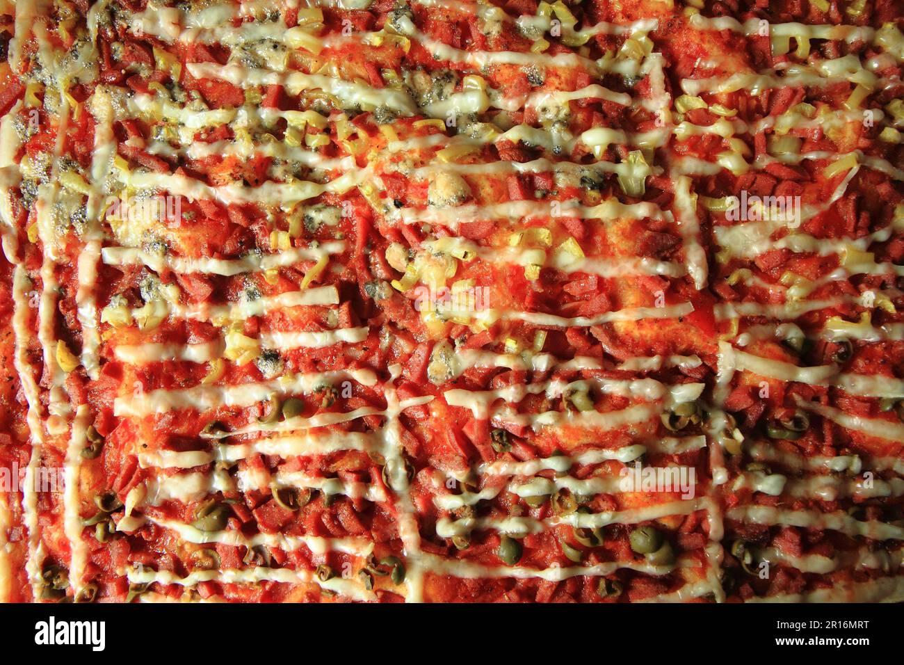 homemade pizza texture as nice food background Stock Photo - Alamy