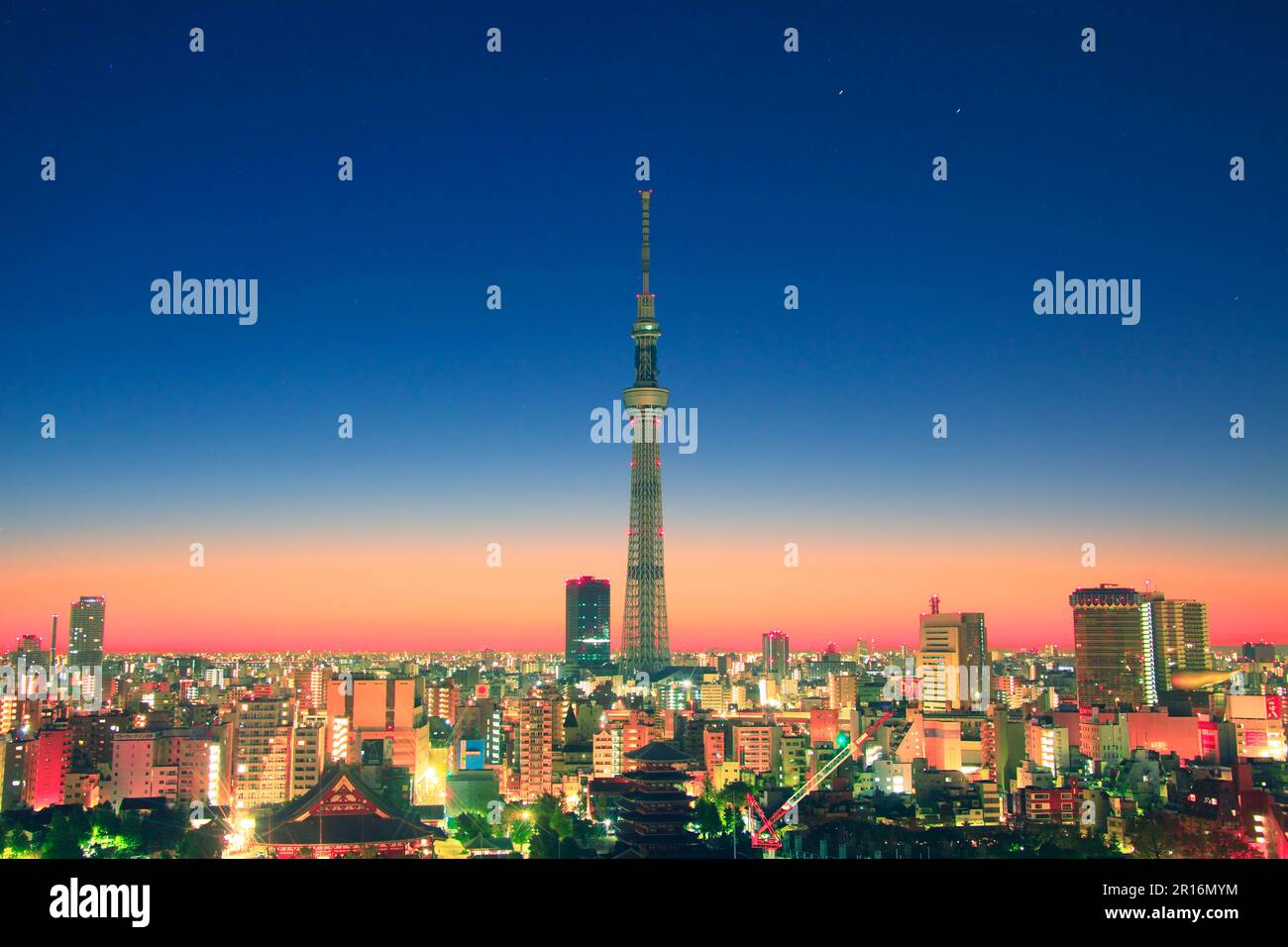 Senso-ji Temple and Tokyo Sky Tree in the early morning Stock Photo - Alamy
