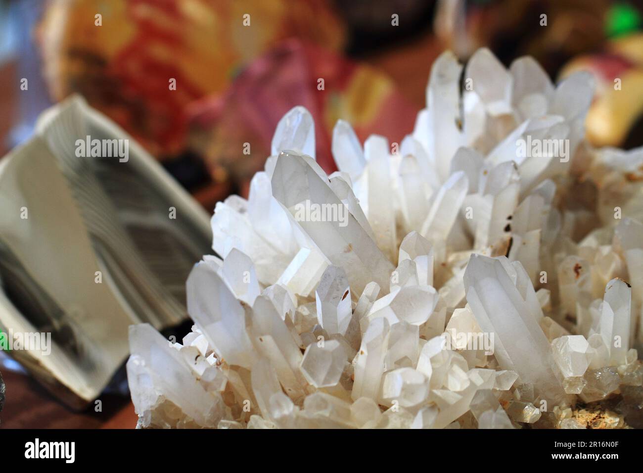 white rock-crystal texture as very nice mineral background Stock Photo ...