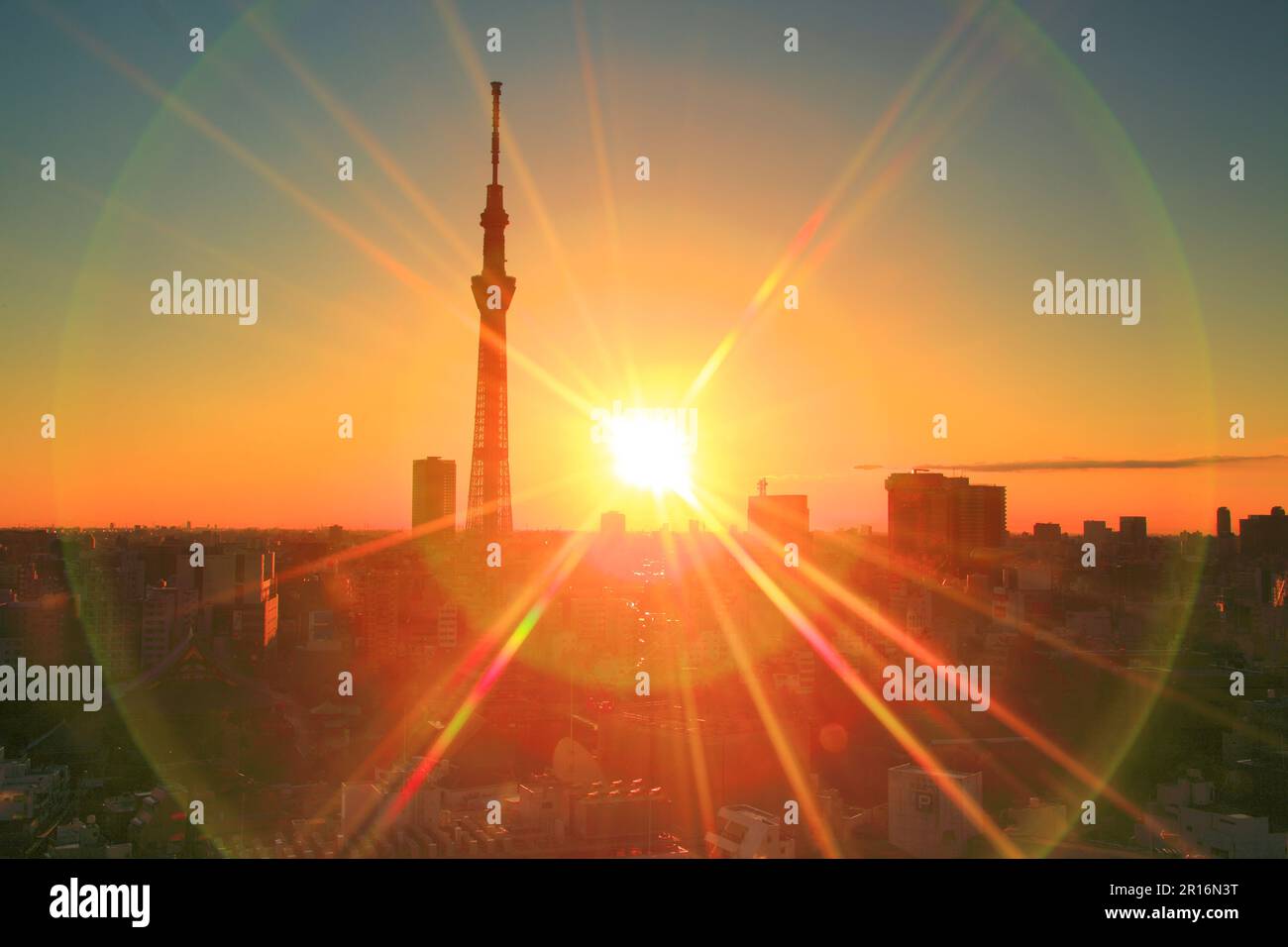 Tokyo Sky Tree and the glow of the morning sun Stock Photo - Alamy