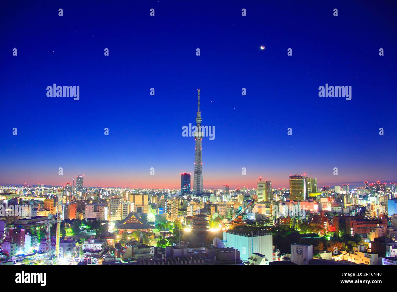 Senso-ji temple and Tokyo Sky Tree in the early morning Stock Photo - Alamy