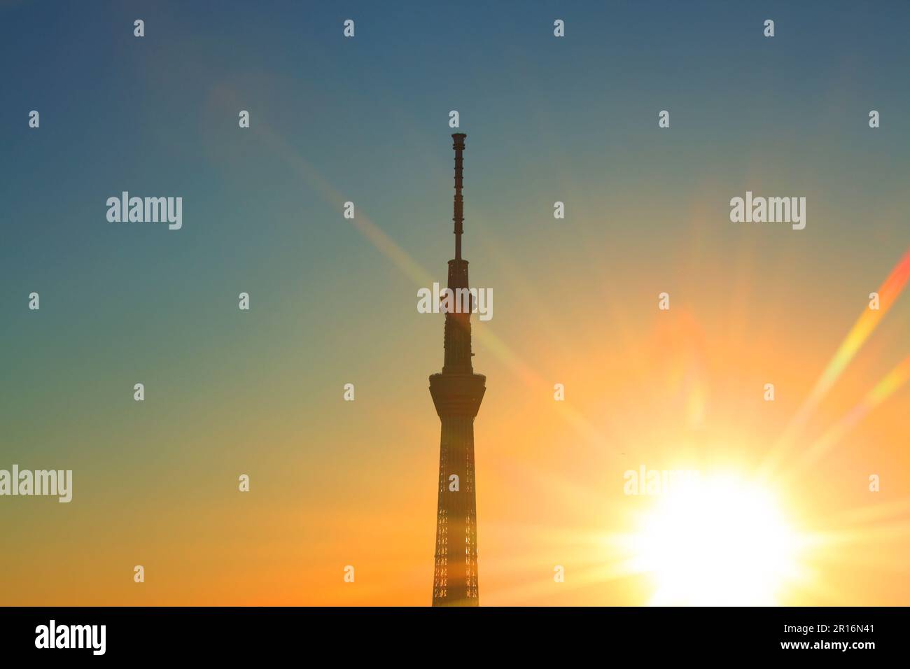 Tokyo Sky Tree and the glow of the morning sun Stock Photo - Alamy