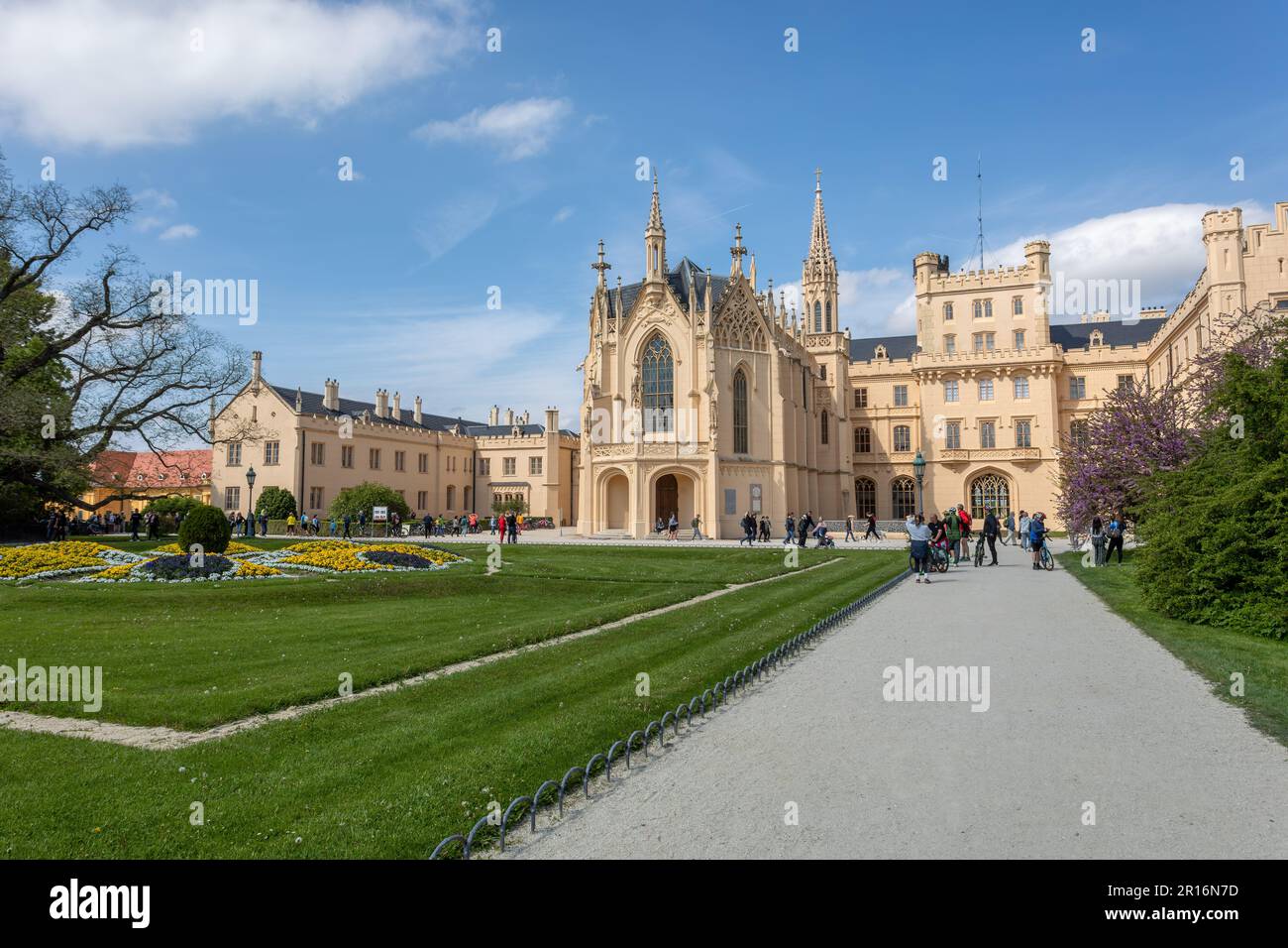 LEDNICE,CZECH REPUBLIC - May 7th, 2023: Chateau Lednice with beautiful ...