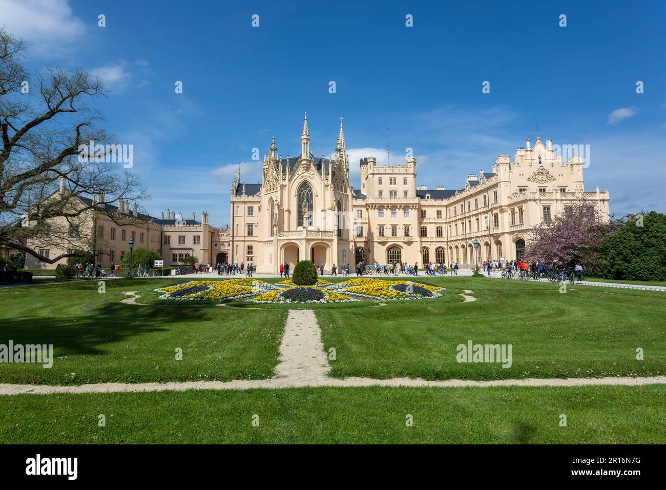 LEDNICE,CZECH REPUBLIC - May 7th, 2023: Chateau Lednice with beautiful ...