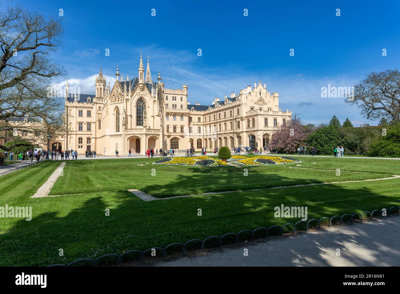 LEDNICE,CZECH REPUBLIC - May 7th, 2023: Chateau Lednice with beautiful ...