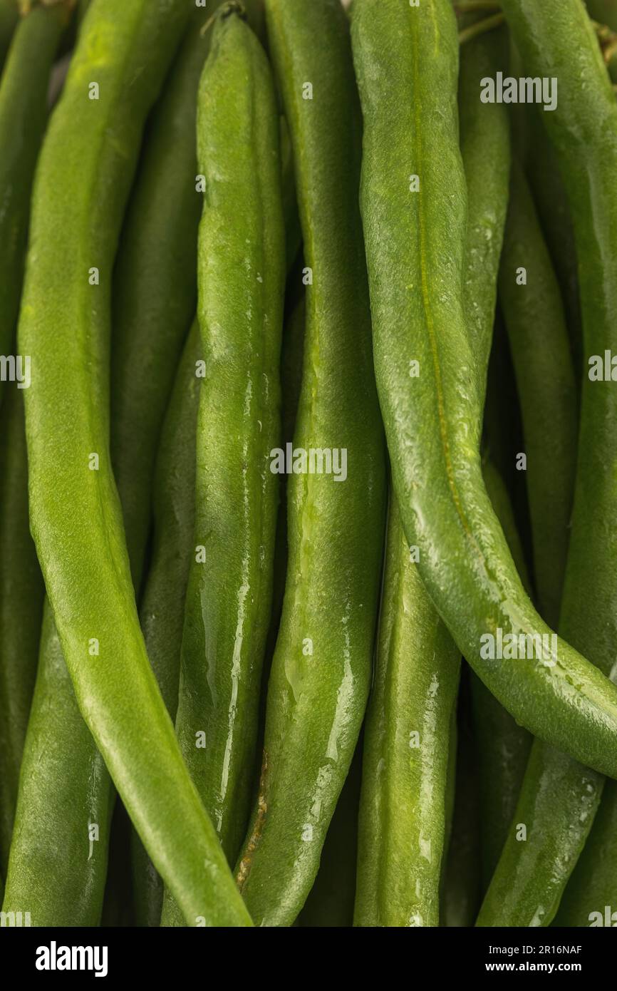 Green beans are raw. Close up. Healthy eating Stock Photo - Alamy