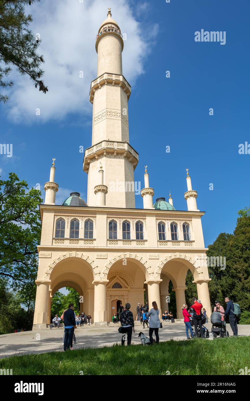 LEDNICE,CZECH REPUBLIC - May 7th, 2023: Minaret in Lednice Valtice ...
