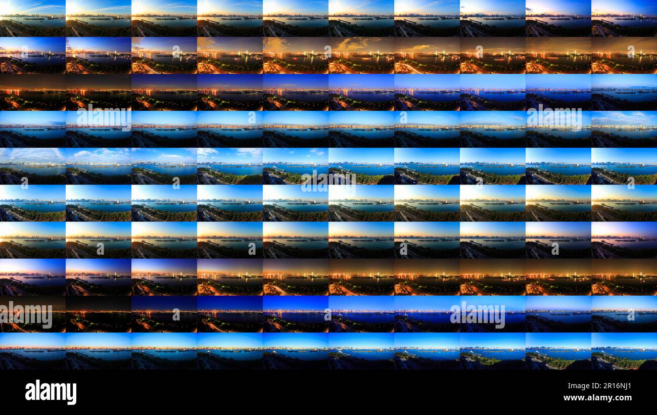 Bay Area buildings and Rainbow Bridge, two nights and three days Stock ...