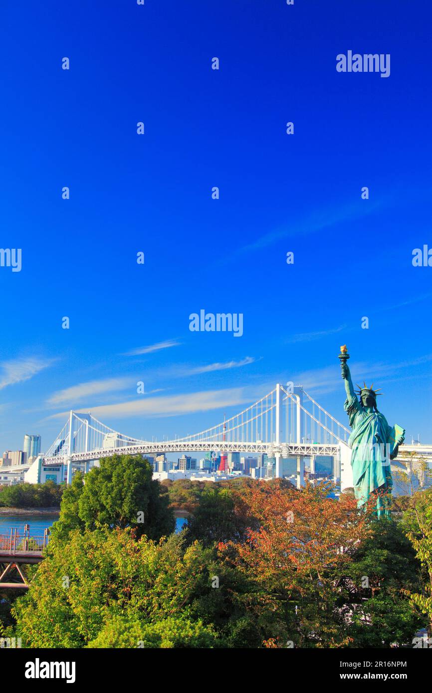 Statue of Liberty and Rainbow Bridge Stock Photo - Alamy