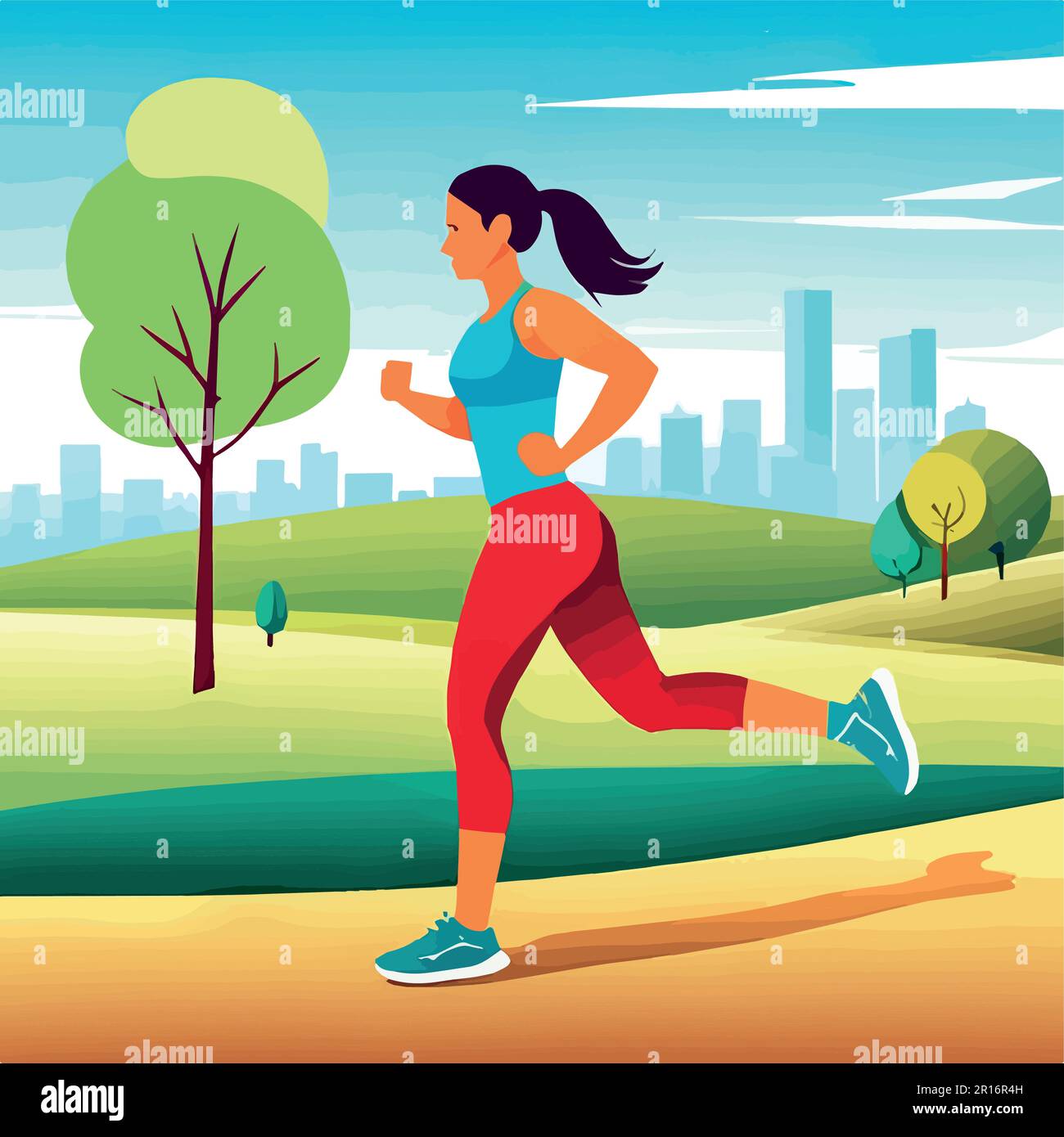 Young runners track Stock Vector Images - Alamy